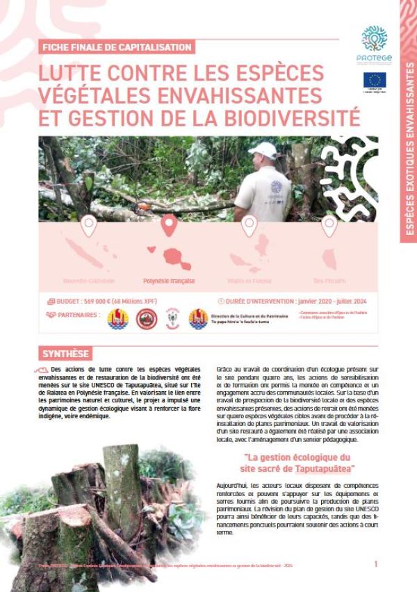 Invasive plant species control and biodiversity management - Final ...